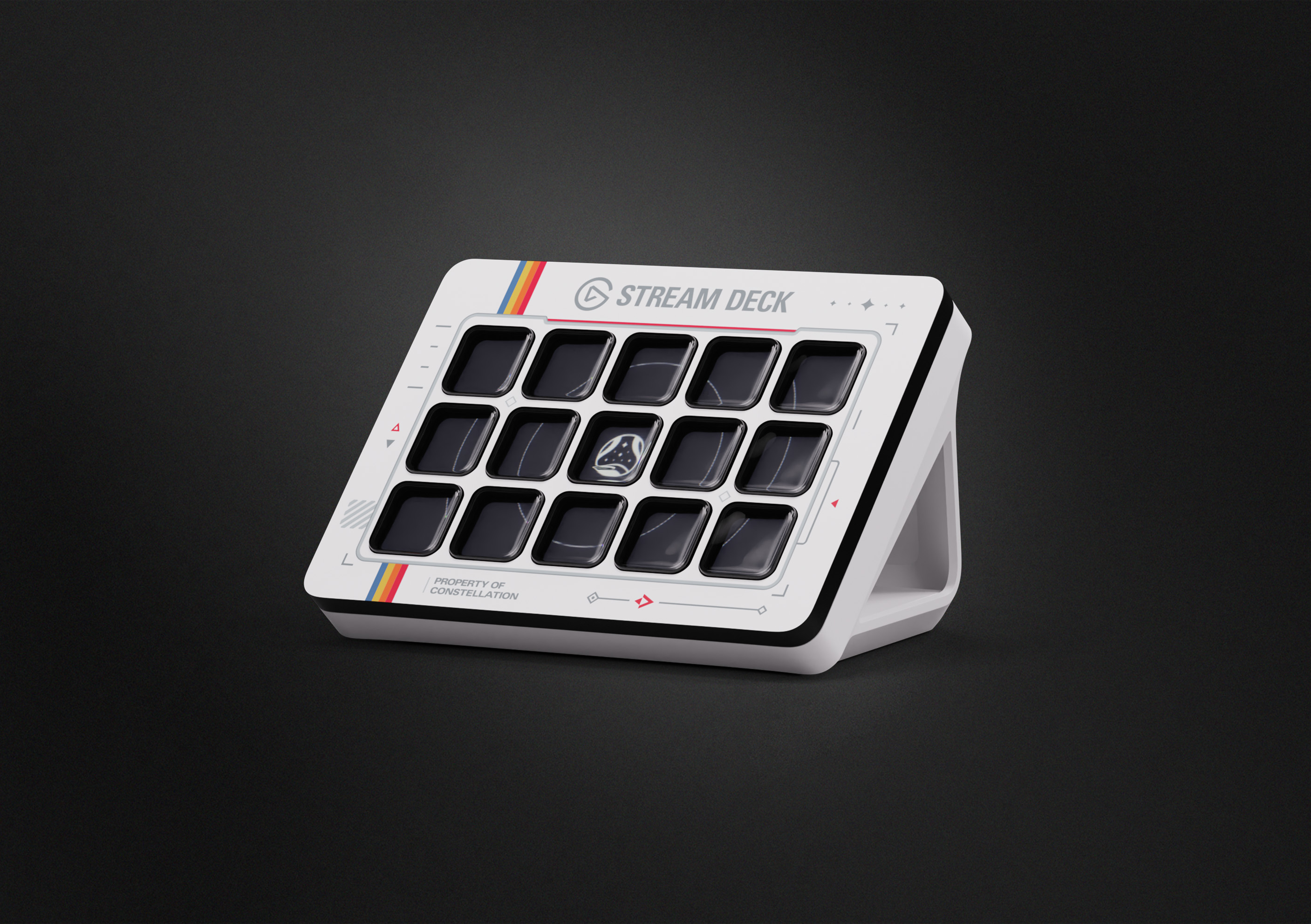 Stream Deck MK.2 (White) with Starfield Faceplate | Elgato Stream Deck MK.2 (White) with Starfield Faceplate | Elgato